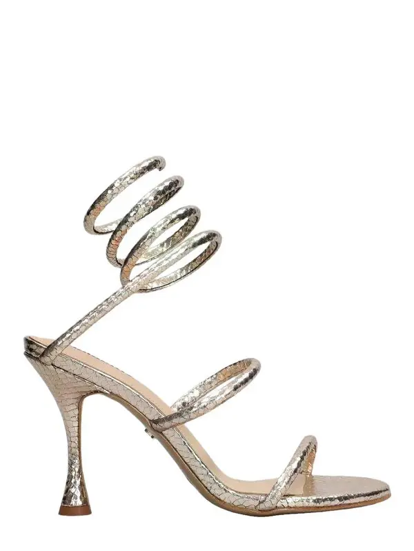 Lola Cruz Greta 95 Spiral Ankle Sandals - Metallic