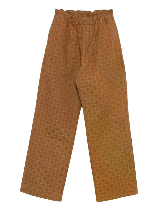 Sandro Patterned Wide-leg Jeans - Brown