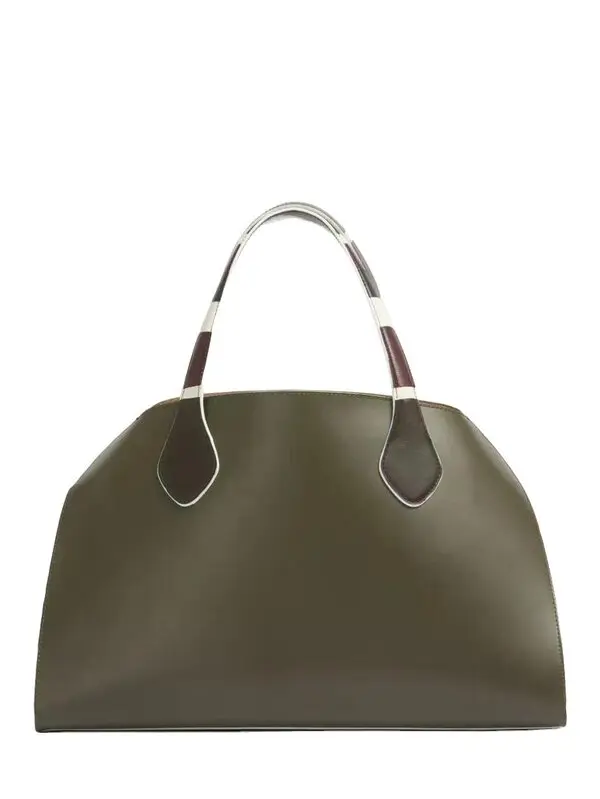 Marni Overlap Contrast-trim Tote Bag - Green