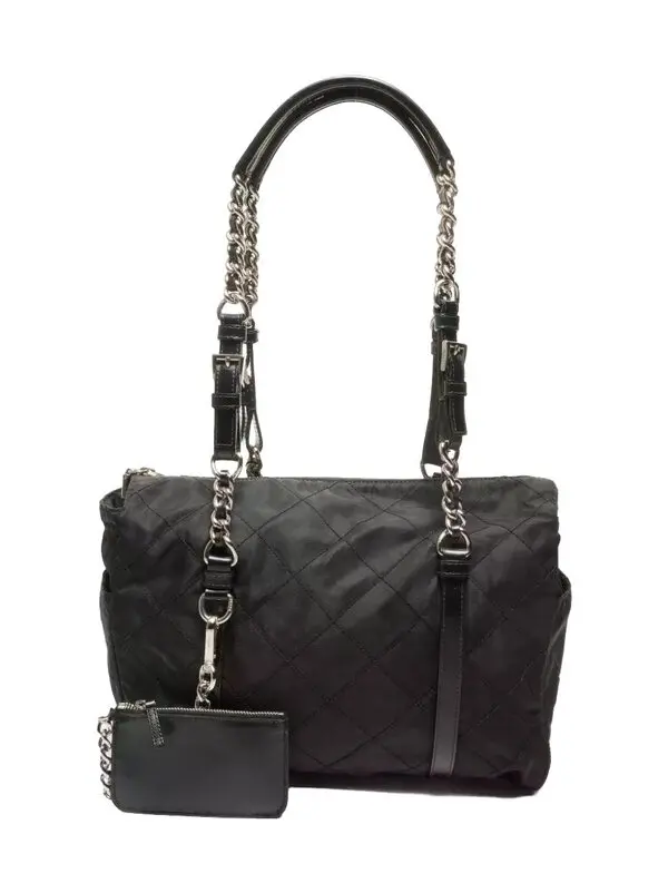 Prada Quilted Chain Shoulder Bag - Black