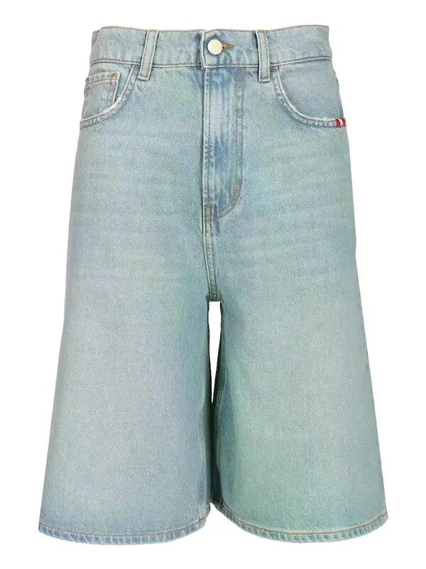 AMISH Belt-loop Buttoned Shorts - Blue