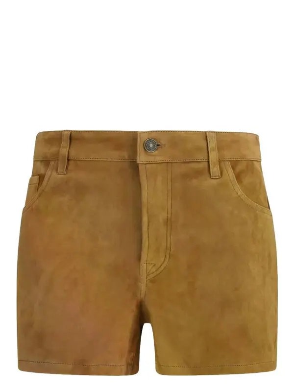 7 For All Mankind Five-pocket Leather Shorts - Brown
