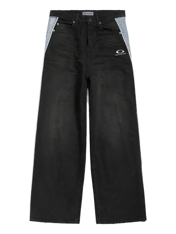 Balenciaga Piping Detail Denim Pants - Brown