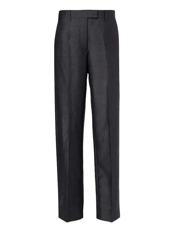 Miu Miu Mohair And Wool Straight Pants - Grey