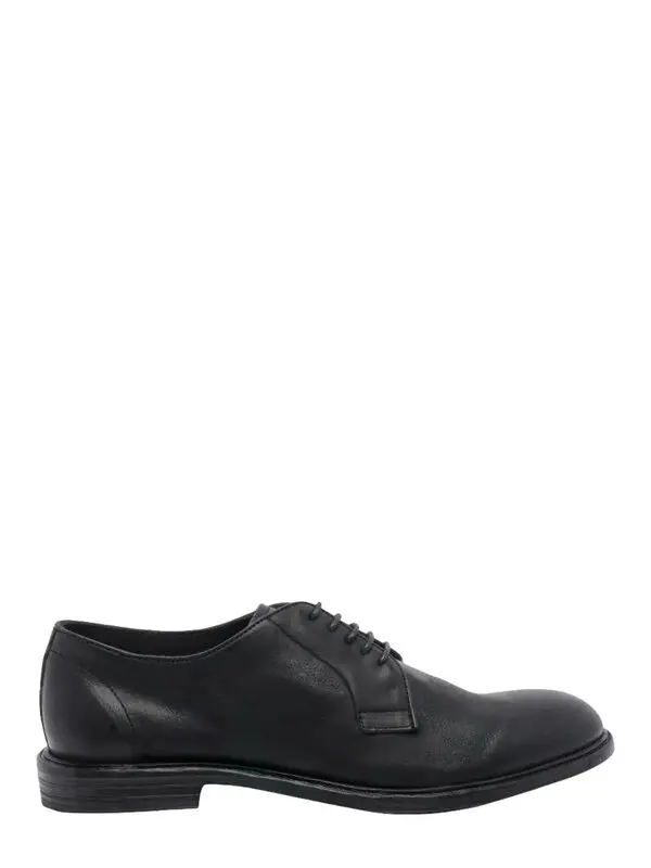 PAWELK'S Dady Leather Round Toe Shoes - Black
