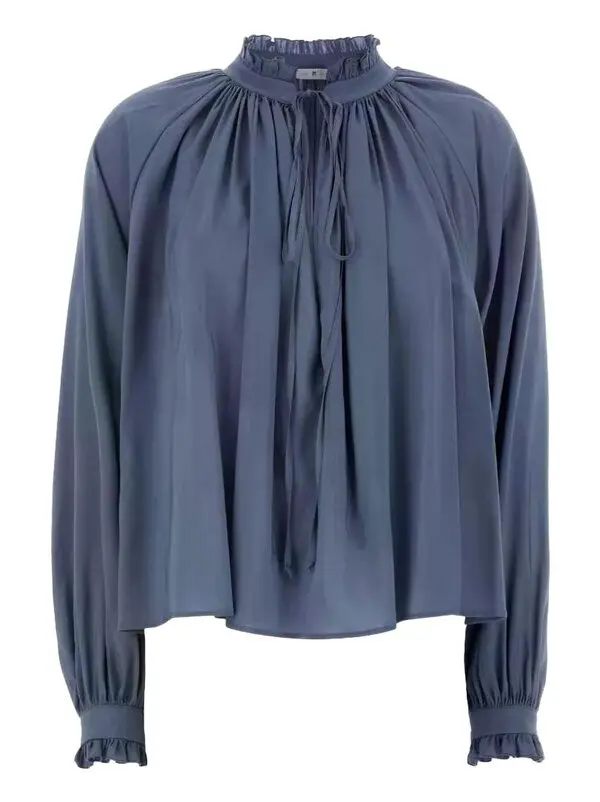 PT TORINO Ruffled Blouse - Blue
