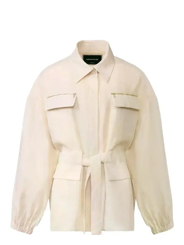 Fabiana Filippi Belted Zip Shirt Jacket - Neutrals