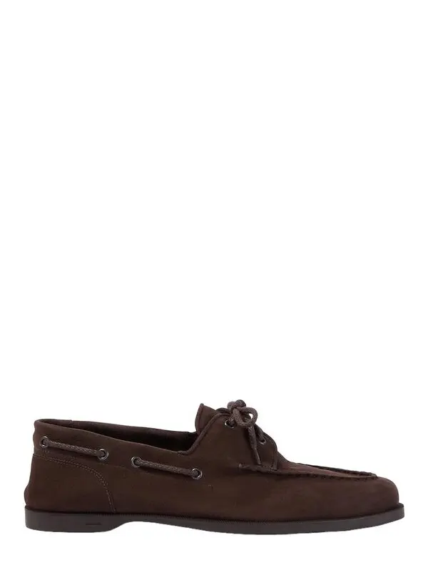 John Lobb Foil Suede Boat Shoes - Brown