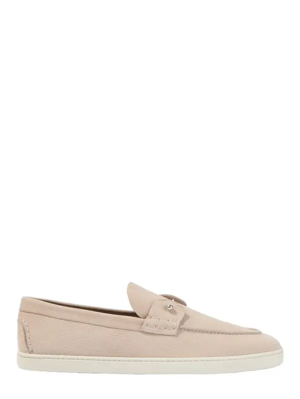 CHRISTIAN LOUBOUTIN Chambeliboat Leather Slip-on Loafers - Beige