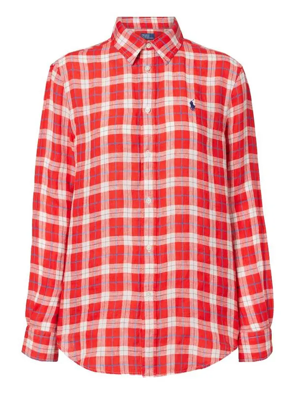 Polo Ralph Lauren Plaid Linen Shirt - Red