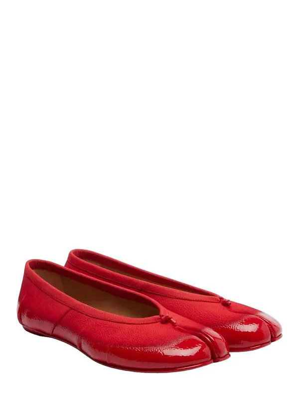 MAISON MARGIELA Tabi Patent Leather Ballerina Flats - Red
