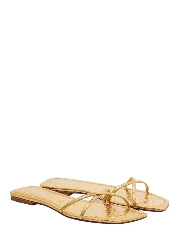Paris Texas Biarritz Metallic Leather Sandals - Gold