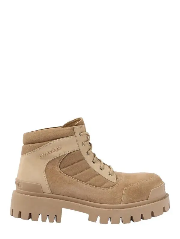 Balenciaga Combat Strike Lace-up Boots - Beige