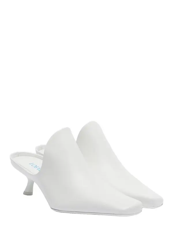 Loewe Emily Leather Mules - White
