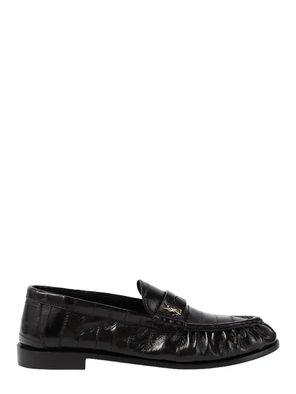 Saint Laurent Le Loafer Eel Leather Penny Loafers - Black