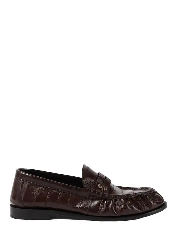 Saint Laurent Le Loafer" Eel Leather Penny Loafers - Brown