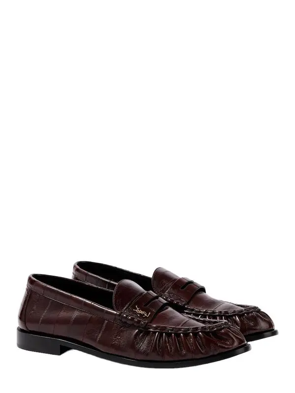 Saint Laurent Le Loafer Eel Leather Loafers - Brown