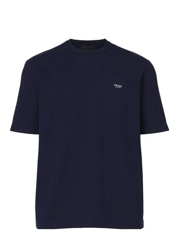 Prada Logo Cotton T-shirt - Blue