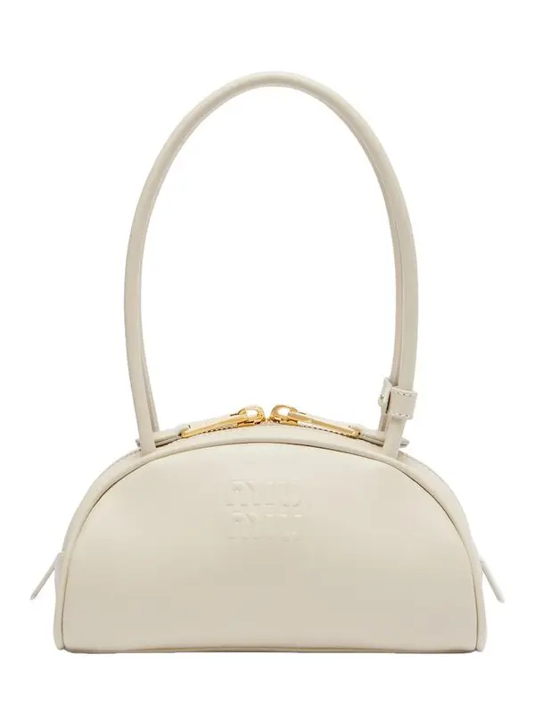 Miu Miu Beau Small Leather Bowling Bag - White