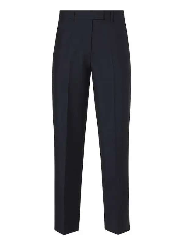 Miu Miu Pleated Mohair And Wool Straight-leg Pants - Blue