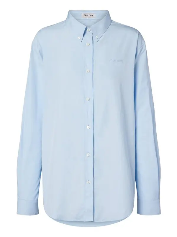 Miu Miu Cotton Poplin Shirt - Blue