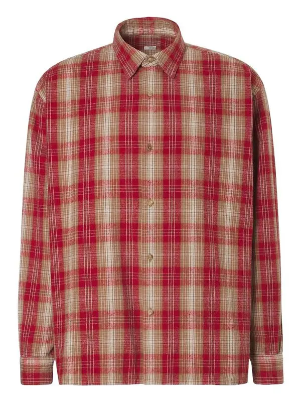 A.PRESSE Vintage Cotton And Silk Twill Shirt - Red