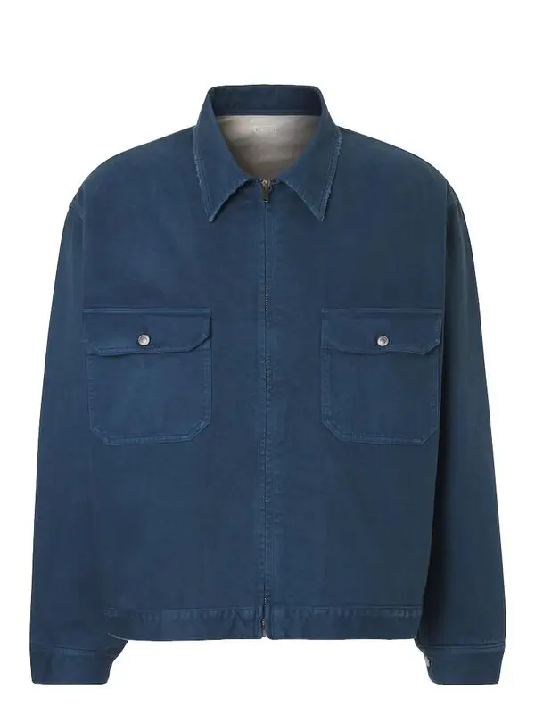 A.PRESSE Cotton Zipped Jacket - Blue