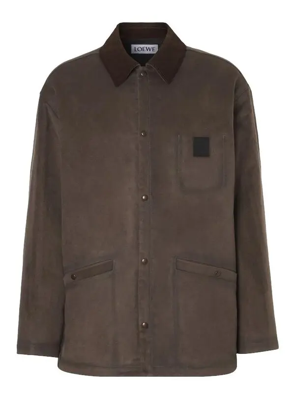 Loewe Suede-trimmed Jacket - Brown