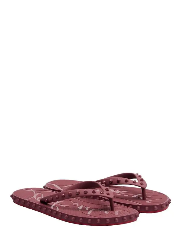 CHRISTIAN LOUBOUTIN Super Loubi Thong Sandals - Burgundy