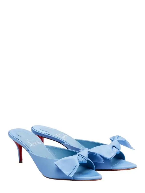 CHRISTIAN LOUBOUTIN Mulazee Bow-detail Silk Taffeta Mules - Blue