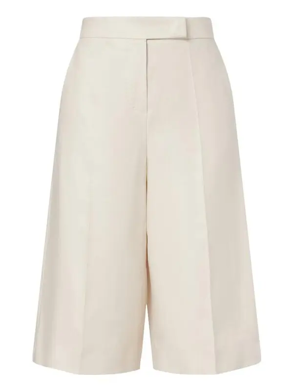 Max Mara Linen Wide-leg Bermuda Shorts - White
