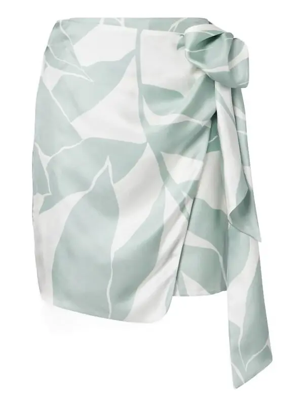 Max Mara Strano Printed Silk Twill Miniskirt - White