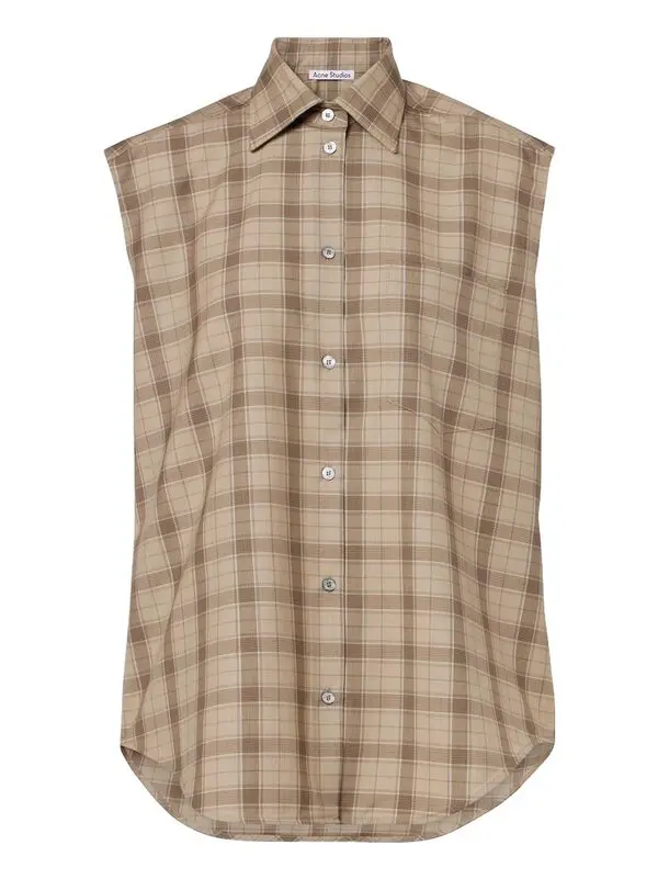 Acne Studios Checked Wool Shirt - Beige