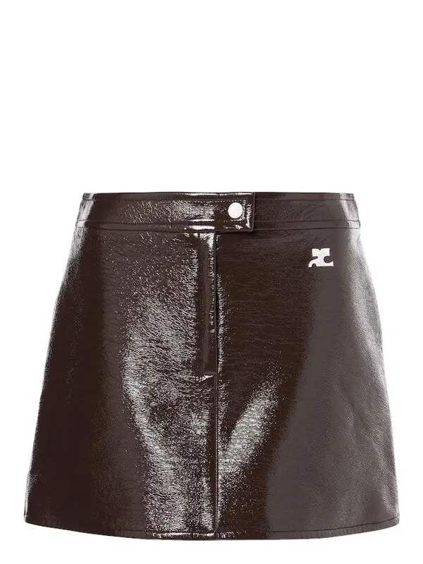COURREGES Courrèges Re-edition Vinyl Mini Skirt - Brown