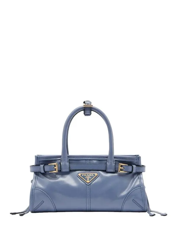 Prada Bonnie Mini Leather Top Handle Bag - Blue