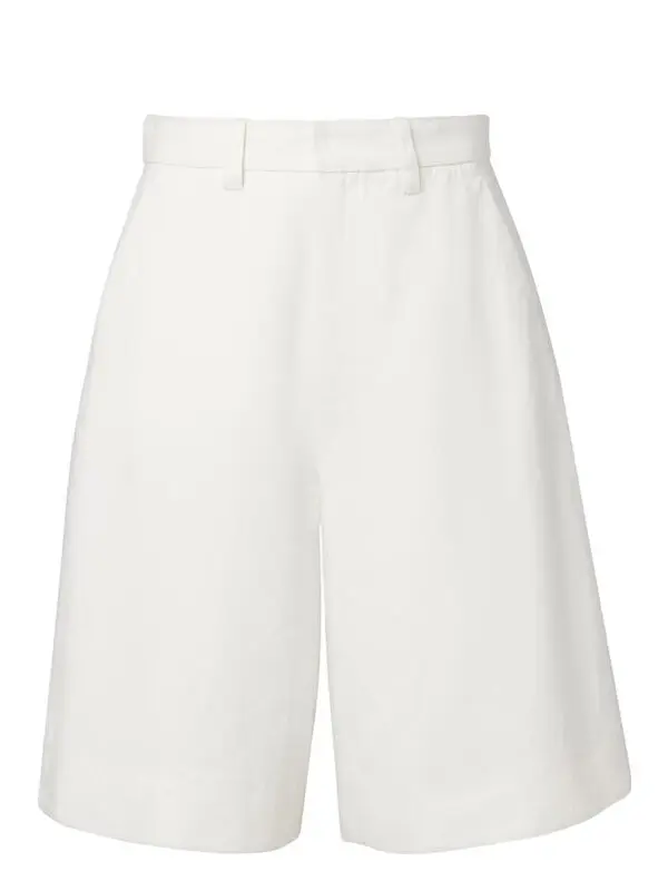 Max Mara Cotton And Linen Bermuda Shorts - White