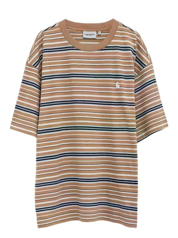 Carhartt Work In Progress Striped Logo T-shirt - Neutrals