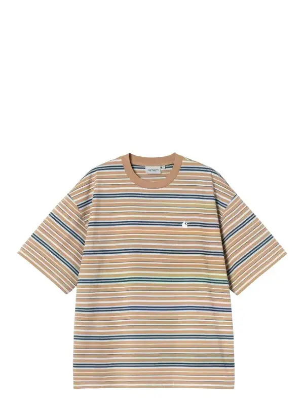 Carhartt Work In Progress Striped Logo T-shirt - Neutrals