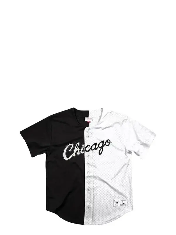 Mitchell & Ness Chicago Bulls Split-color Baseball Shirt - Black