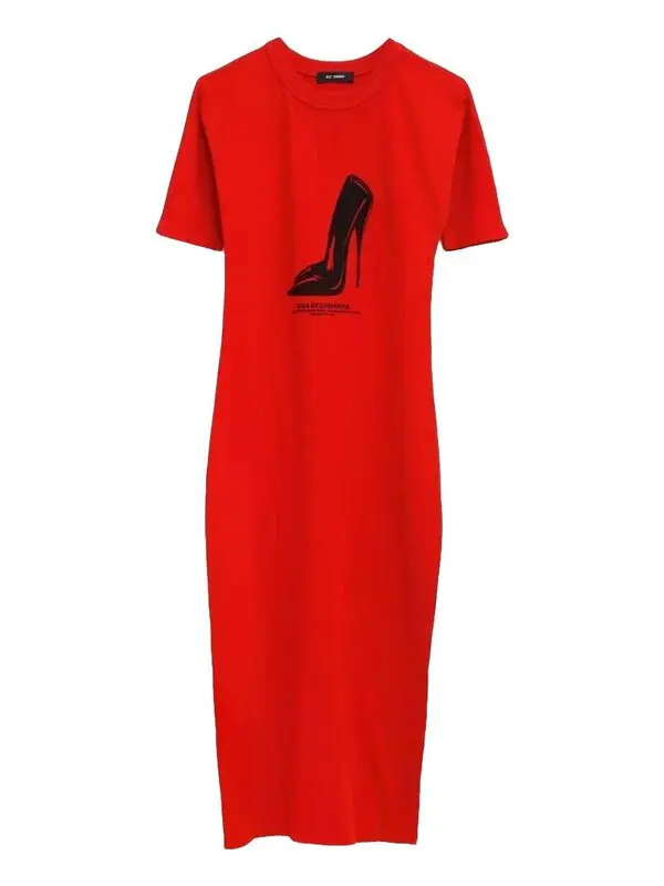 WILLY CHAVARRIA Printed T-shirt Dress - Red