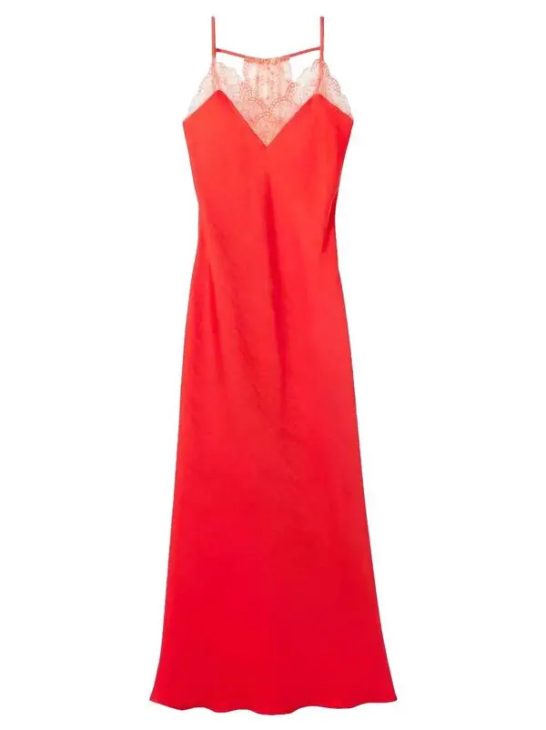 Claudie Pierlot Lace V-neck Dress - Red