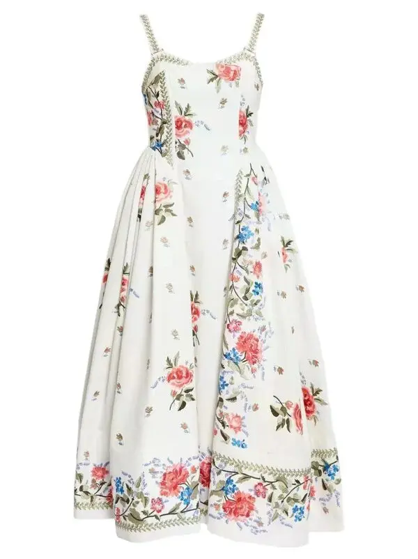 Erdem Faille Floral Bustier Dress - White