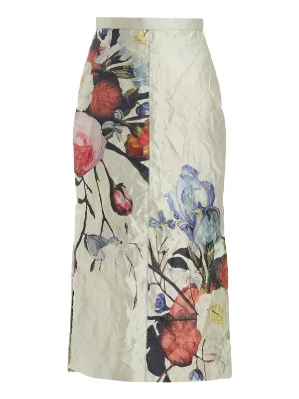 Erdem Floral Print Pencil Midi Skirt - Neutrals