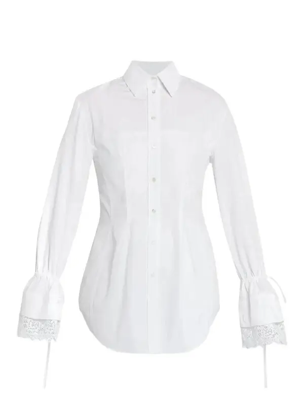 Erdem Tie Detail Lace Shirt - White