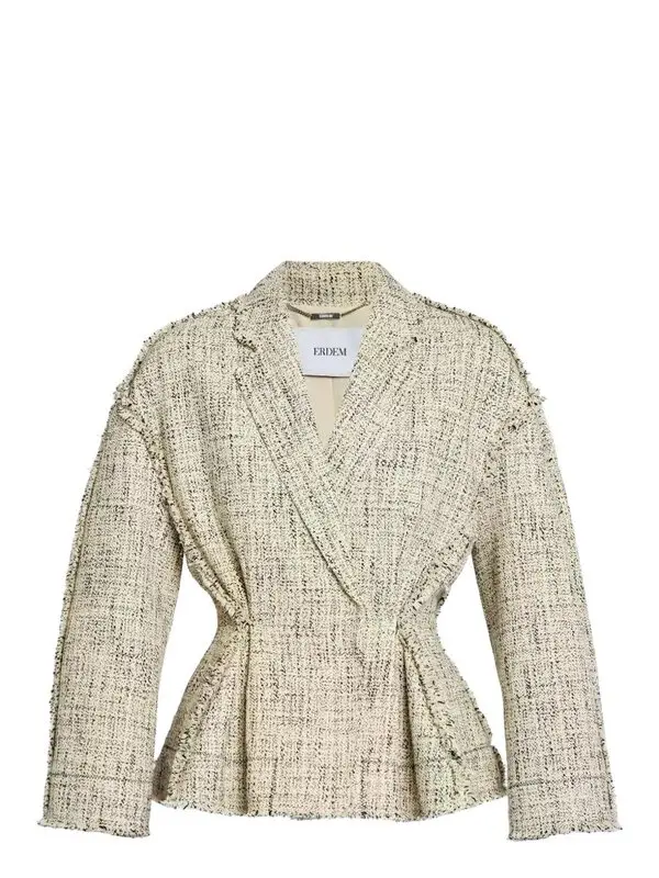 Erdem Fitted Single-breasted Jacket - Neutrals