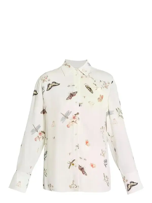 Erdem Long-sleeve Floral-print Shirt - White