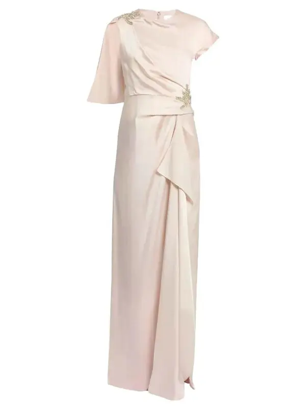Erdem Asymmetric Short-sleeve Gown - Pink