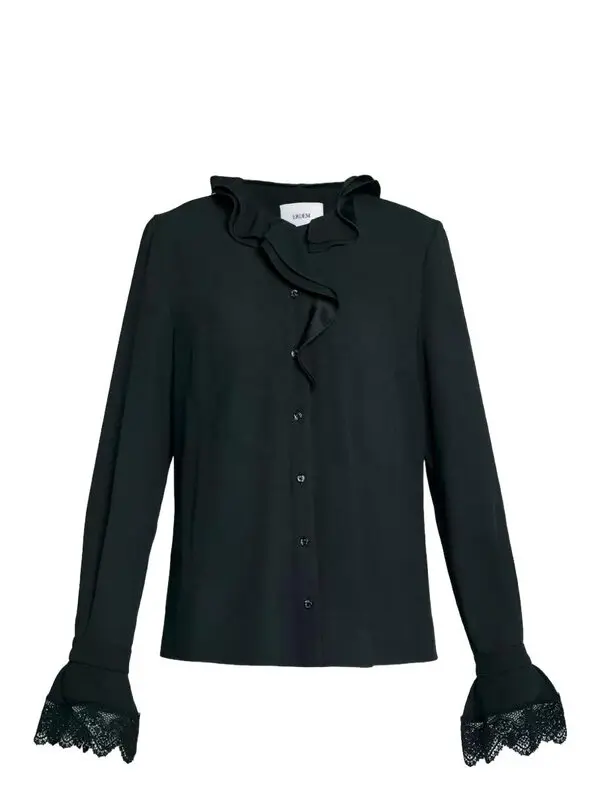 Erdem Ruffled-collar Shirt - Black