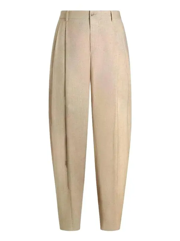 Dolce & Gabbana Hemp And Silk Trousers With Tweed Effect - Neutrals