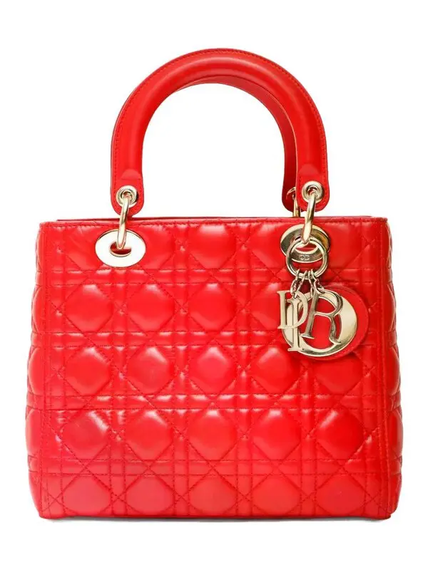 Dior Lady Two-way Handbag - Red